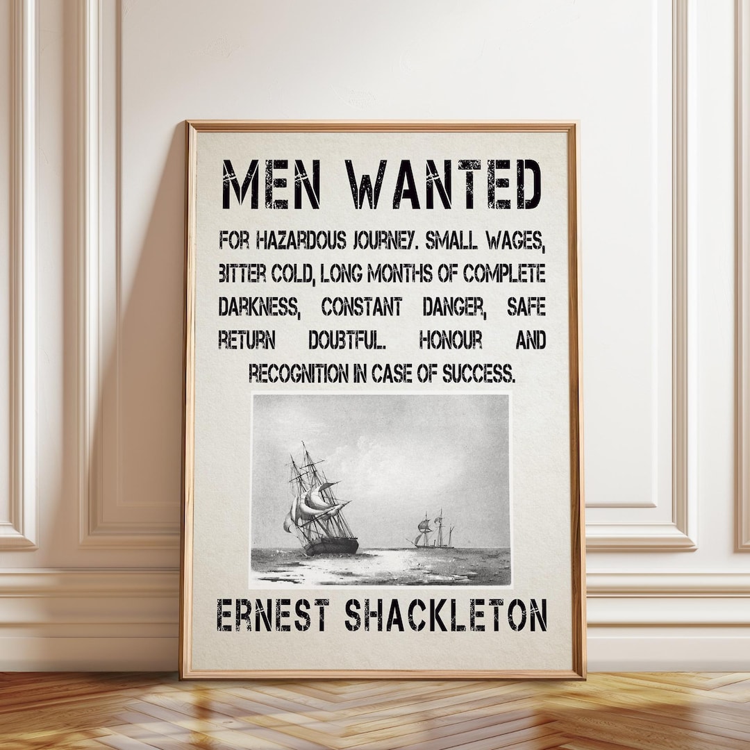 Ernest Shackleton Men Wanted Poster Antarctica Expedition - Poster ...