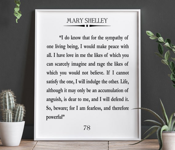 Frankenstein Book Quote by Mary Shelley Halloween Decor - Etsy