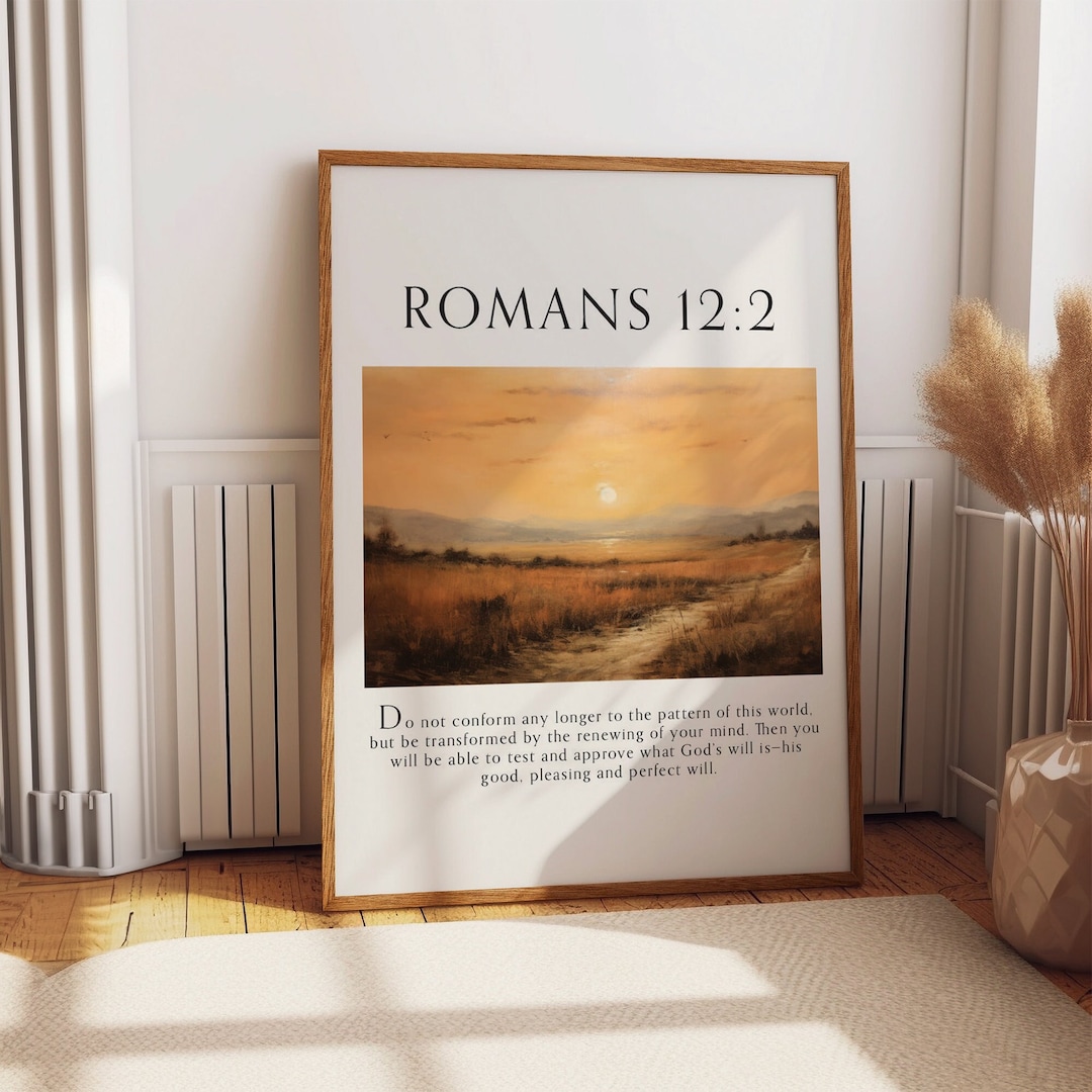 Romans 12:2 Bible Verse Poster | Christian Modern Print Wall Art ...