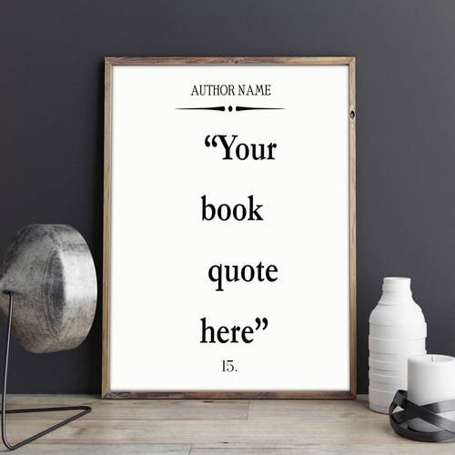 Custom Quote Art Print Custom Book Quote Large Book Wall Art | Etsy