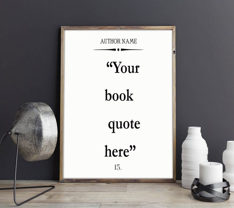 Custom Quote Art Print Custom Book Quote Large Book Wall Art | Etsy