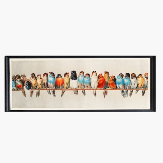 Bird Wall Art Bird Print Large Landscape print A Perch of | Etsy