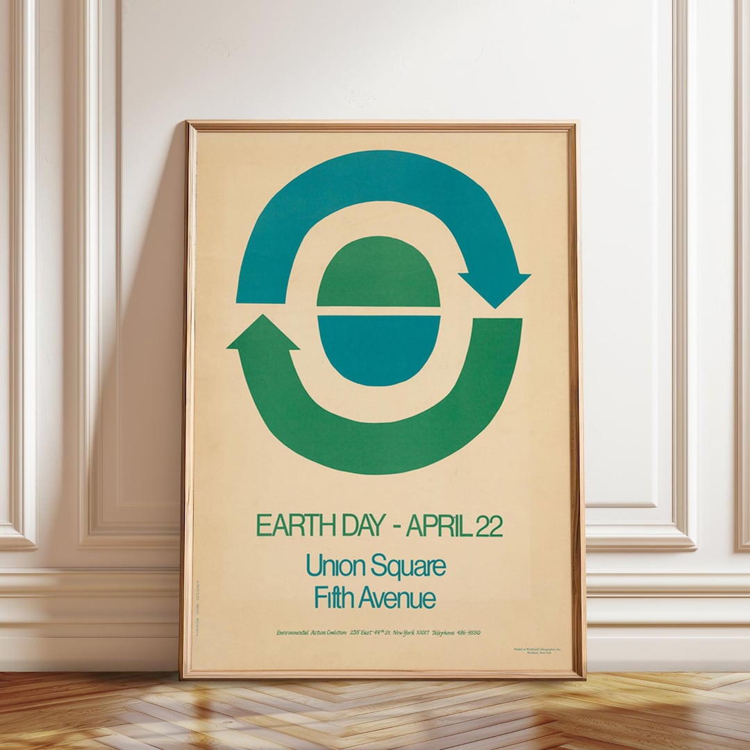 1970 First Earth Day Poster: Mid-century Environmental Art Print - Etsy