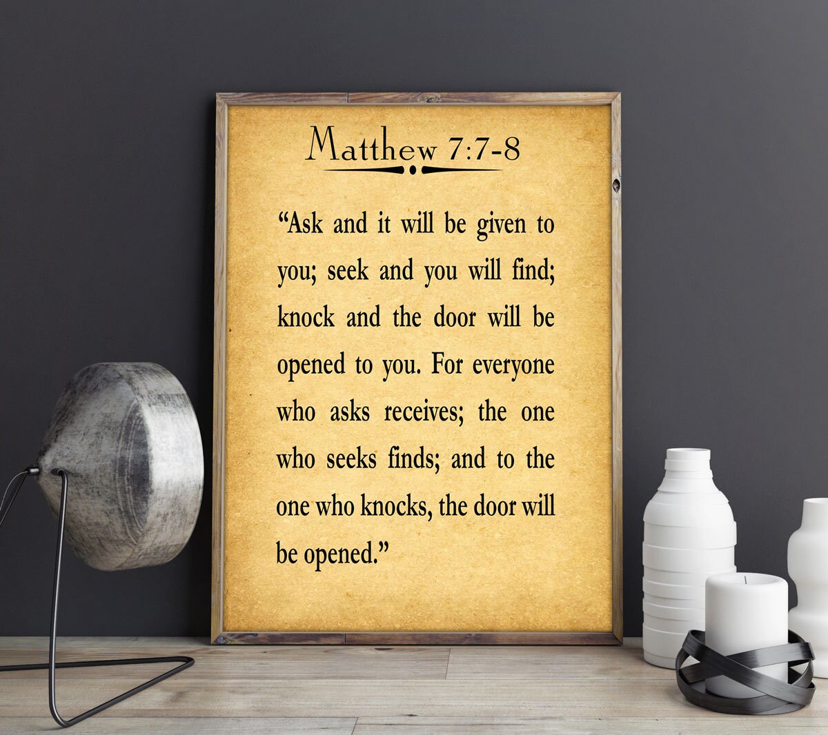 Scripture Print Matthew 7:7-8 Bible Print Bible Decor Bible | Etsy