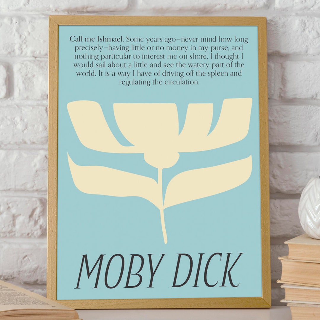 Call Me Ishmael Moby Dick Motivational Wall Art Bedroom - Etsy