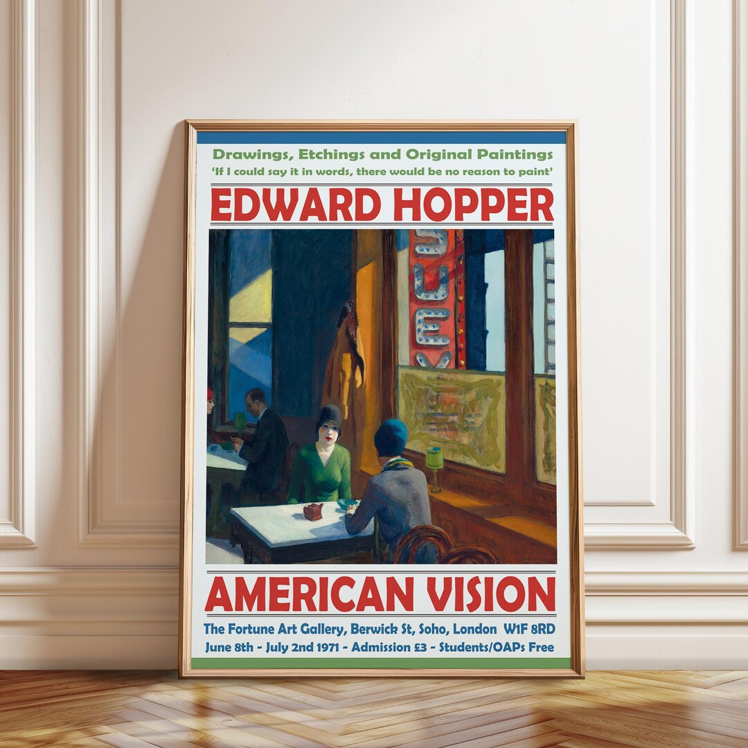 Captivating Edward Hopper Exhibition Poster: Museum-quality Art Gallery ...