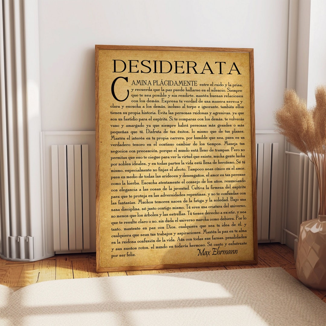 Desiderata Poema En Español Castellano Desiderata in Spanish Poema De ...