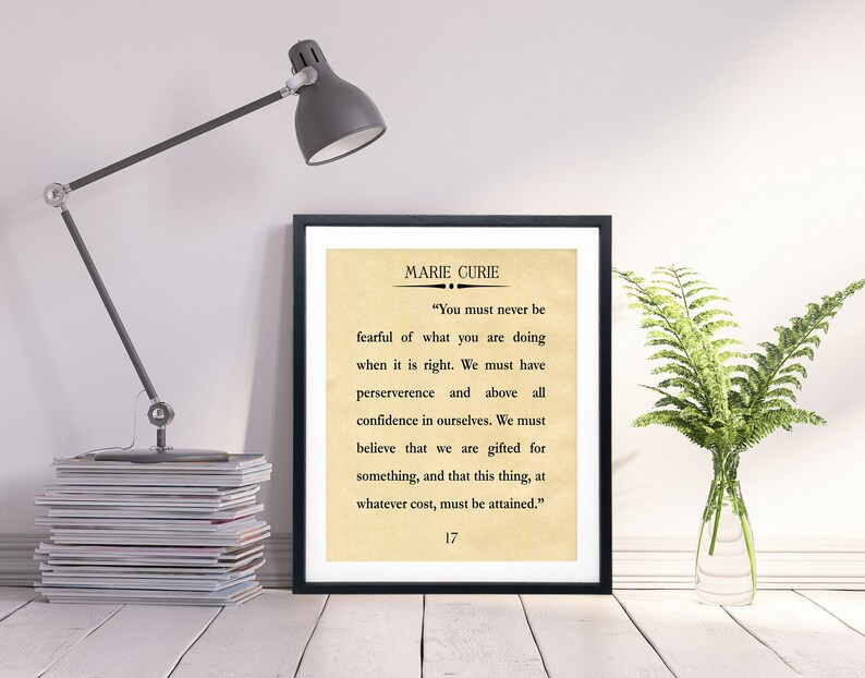 Marie Curie Quote Scientific Girl Quote Science Poster - Etsy
