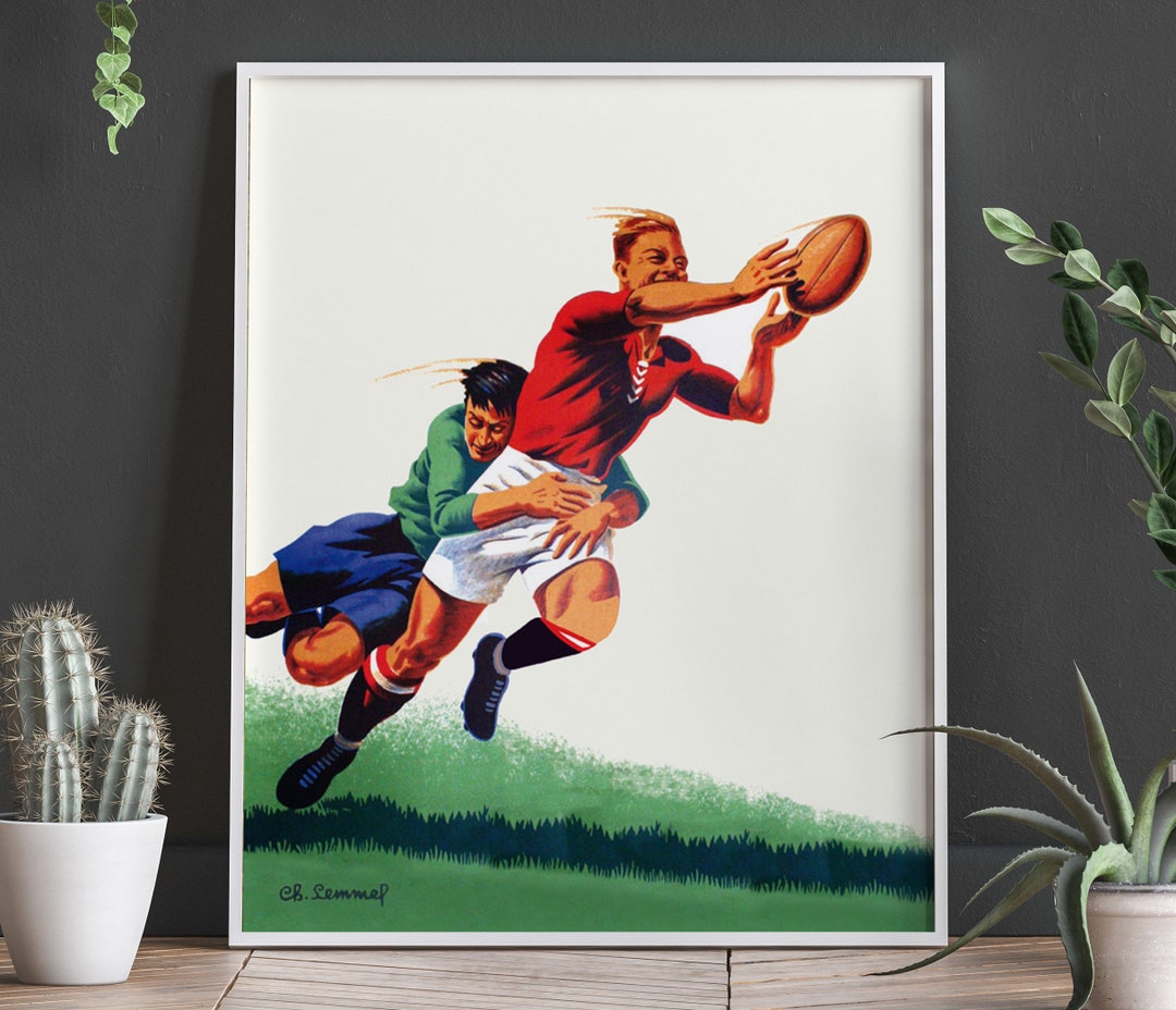 Vintage Rugby Poster: Classic Rugby Illustration for Rugby - Etsy