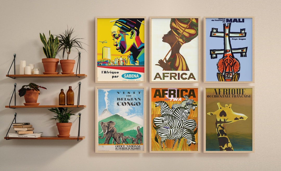 Africa Travel Posters Set of 6 African Themed Prints - Etsy