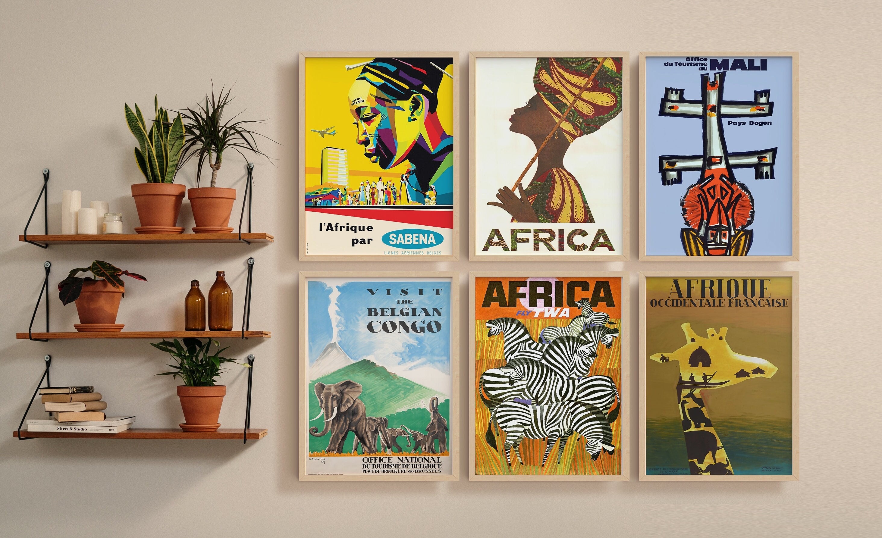 Africa Travel Posters Set of 6 African Themed Prints - Etsy