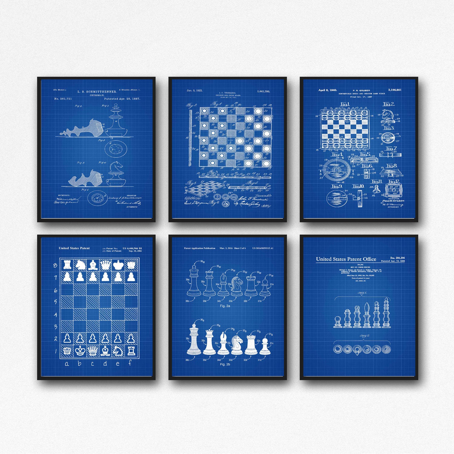 Chess Playing Decor Chess Gift Set Chess Decor Set of 6 - Etsy