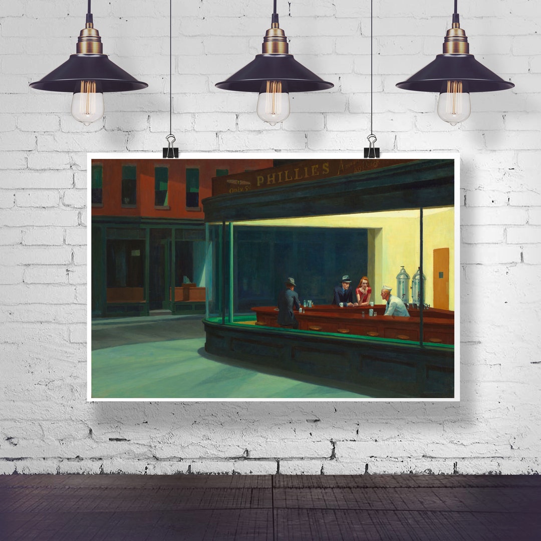 Nighthawks by Edward Hopper 1942 American Art Diner Painting Bring the ...