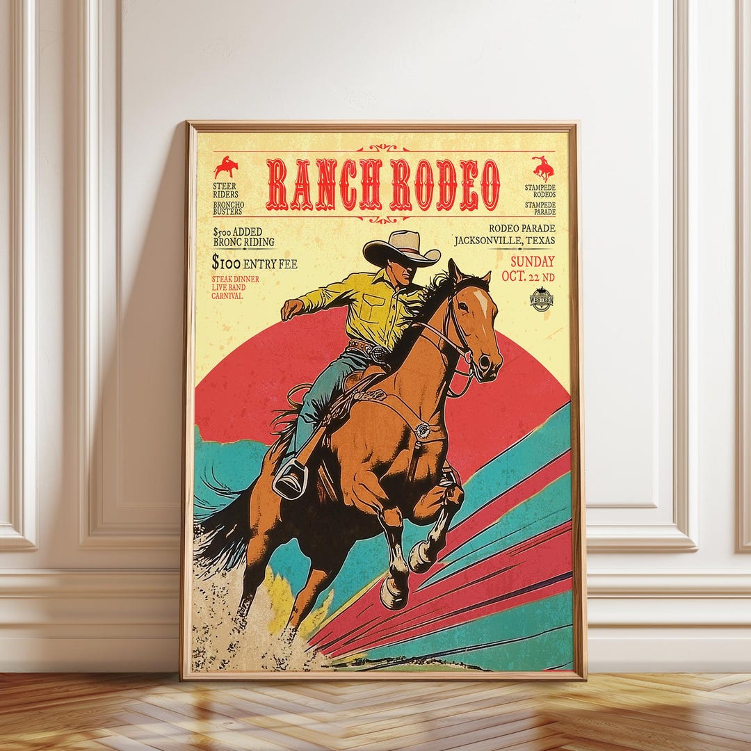 Ranch Rodeo Poster: Jacksonville Texas Cowboy Print - Etsy
