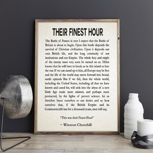 Their Finest Hour Speech by Winston Churchill Speech - Etsy