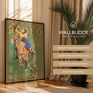 California Rodeo Poster: Vintage Cowboy Decor, Western Art Print - Etsy