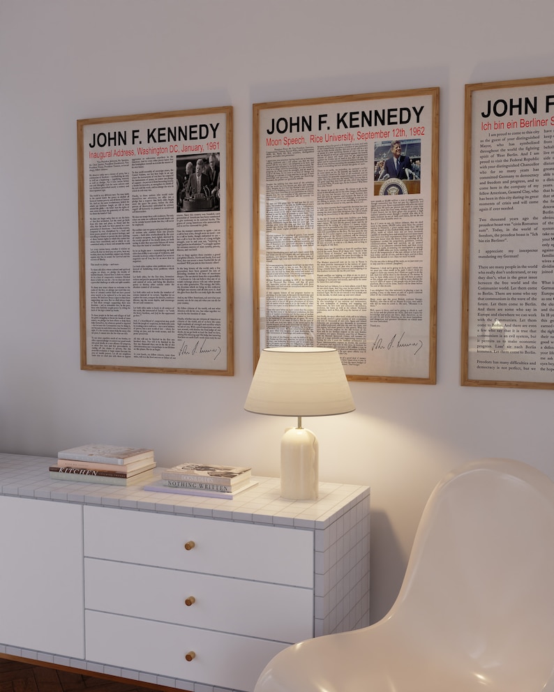 JFK Set of 3 Speeches Posters of Famous Presidential Addresses | Etsy