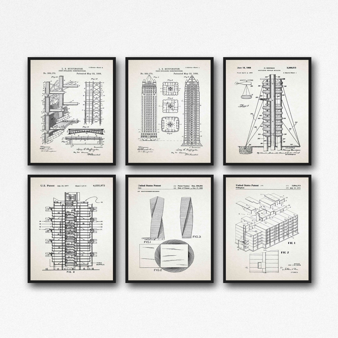 Building Design Blueprints Set of 6 Architectural Drawings - WB592 ...