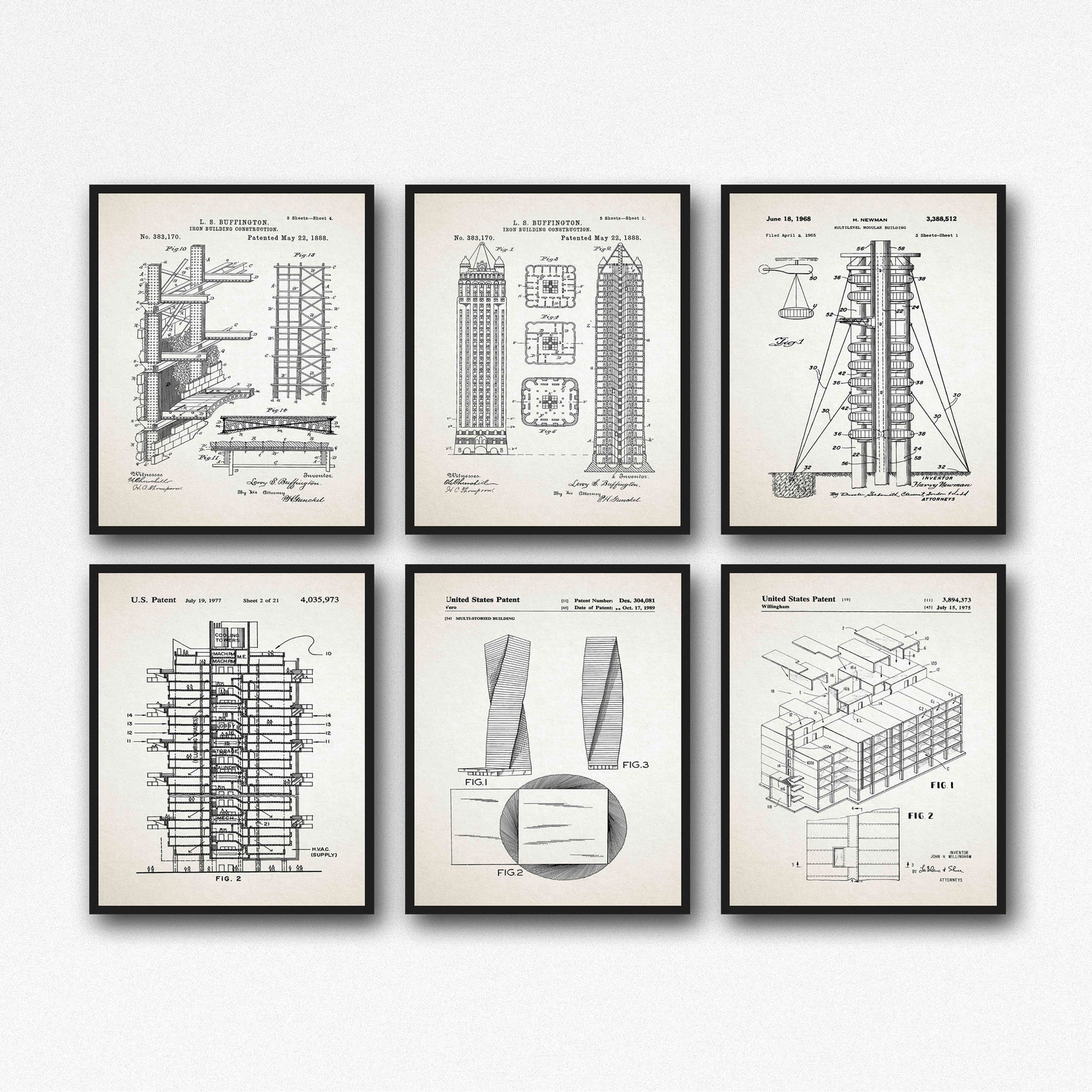 Building Design Blueprints Set of 6 Architectural Drawings - Etsy
