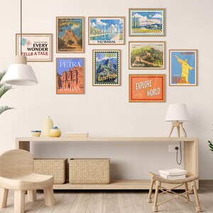 7 Wonders of the World Posters: Global Landmarks Art (framed & Unframed ...