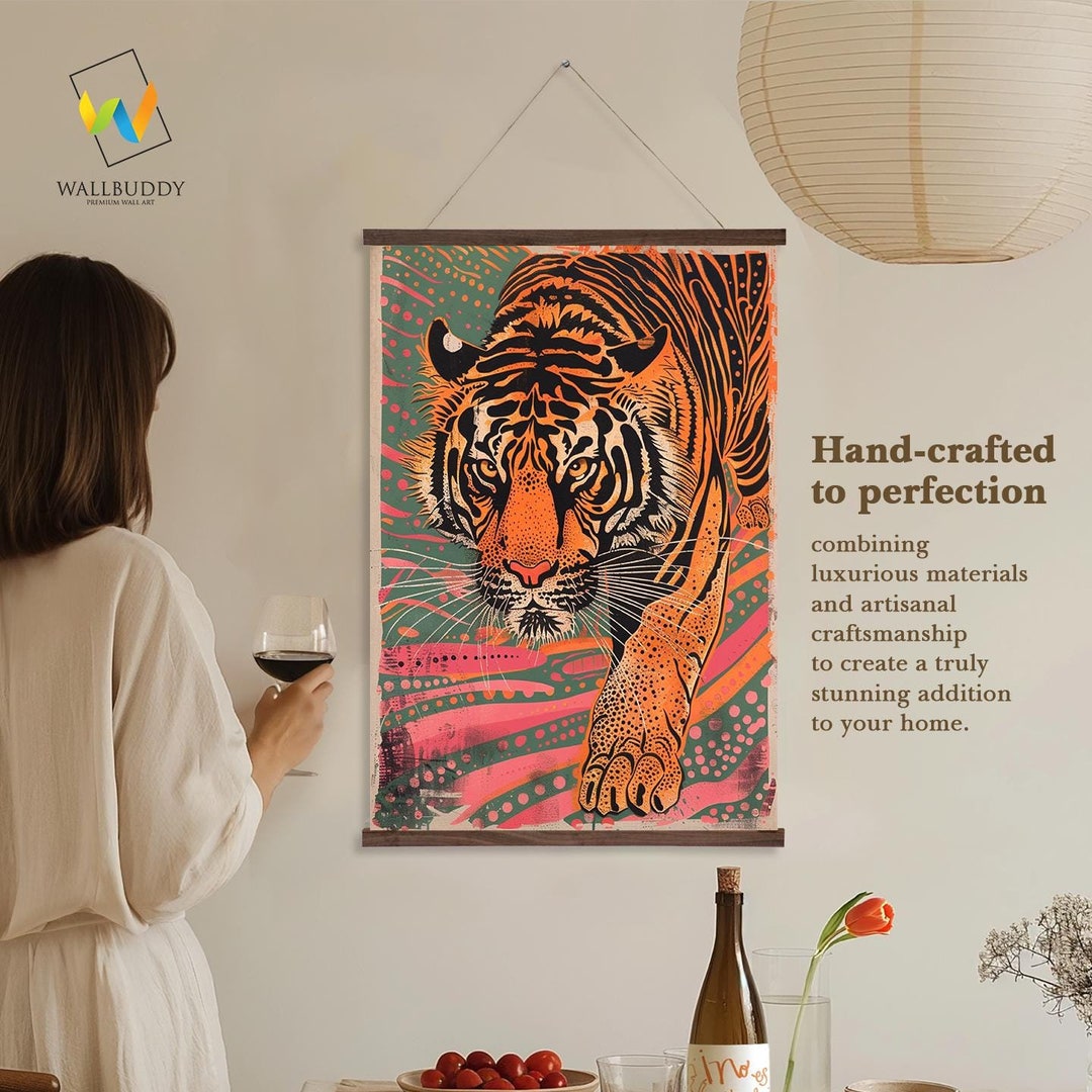 Tiger Wall Hanging Fierce Animal Wall Art for Modern Home Décor Printed ...