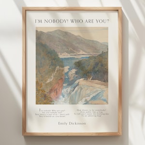 Emily Dickinson Poem Print: "i'm Nobody! Who Are You?" - Literary Wall ...