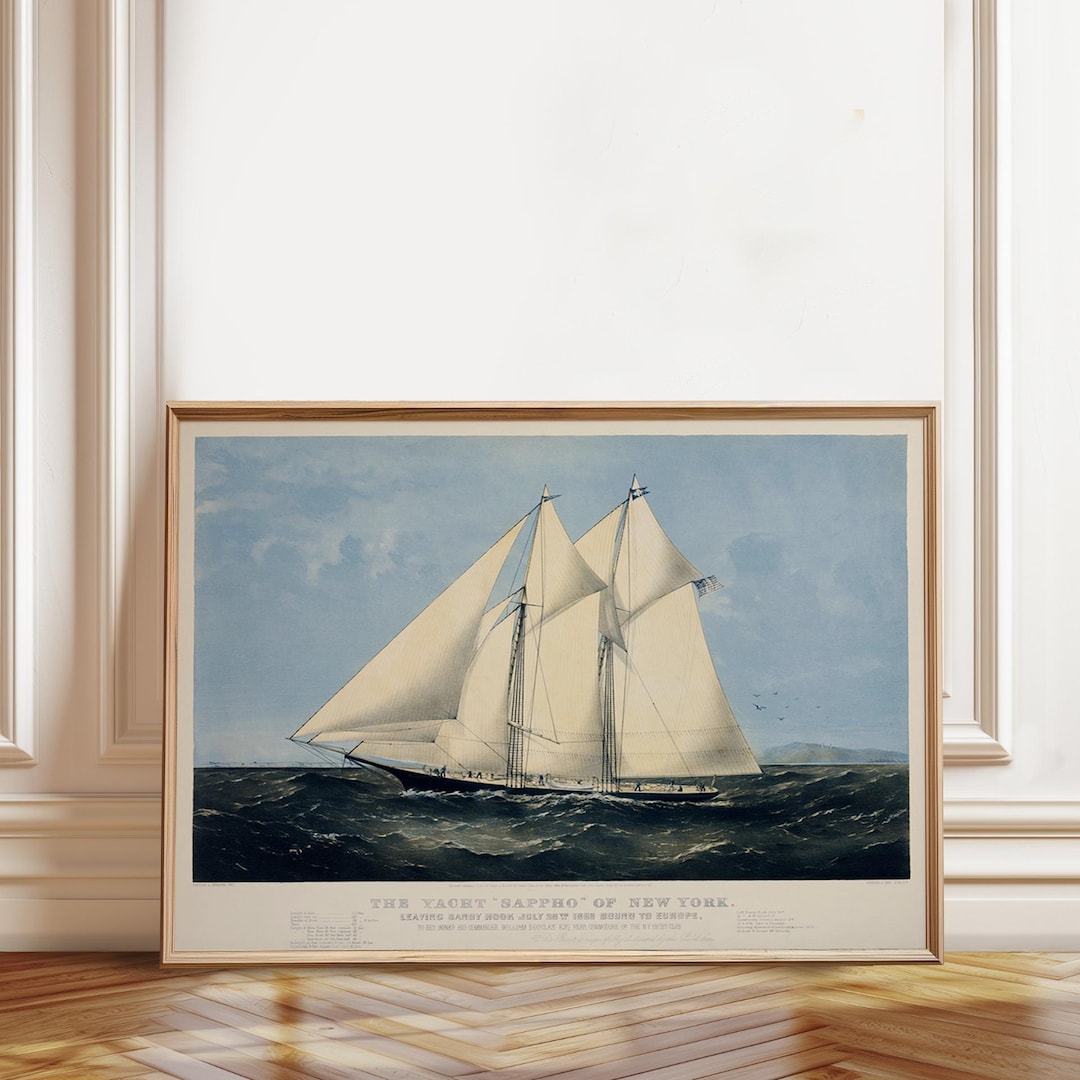 Vintage Yacht Sappho Print: 19th Century Nautical Art - Etsy