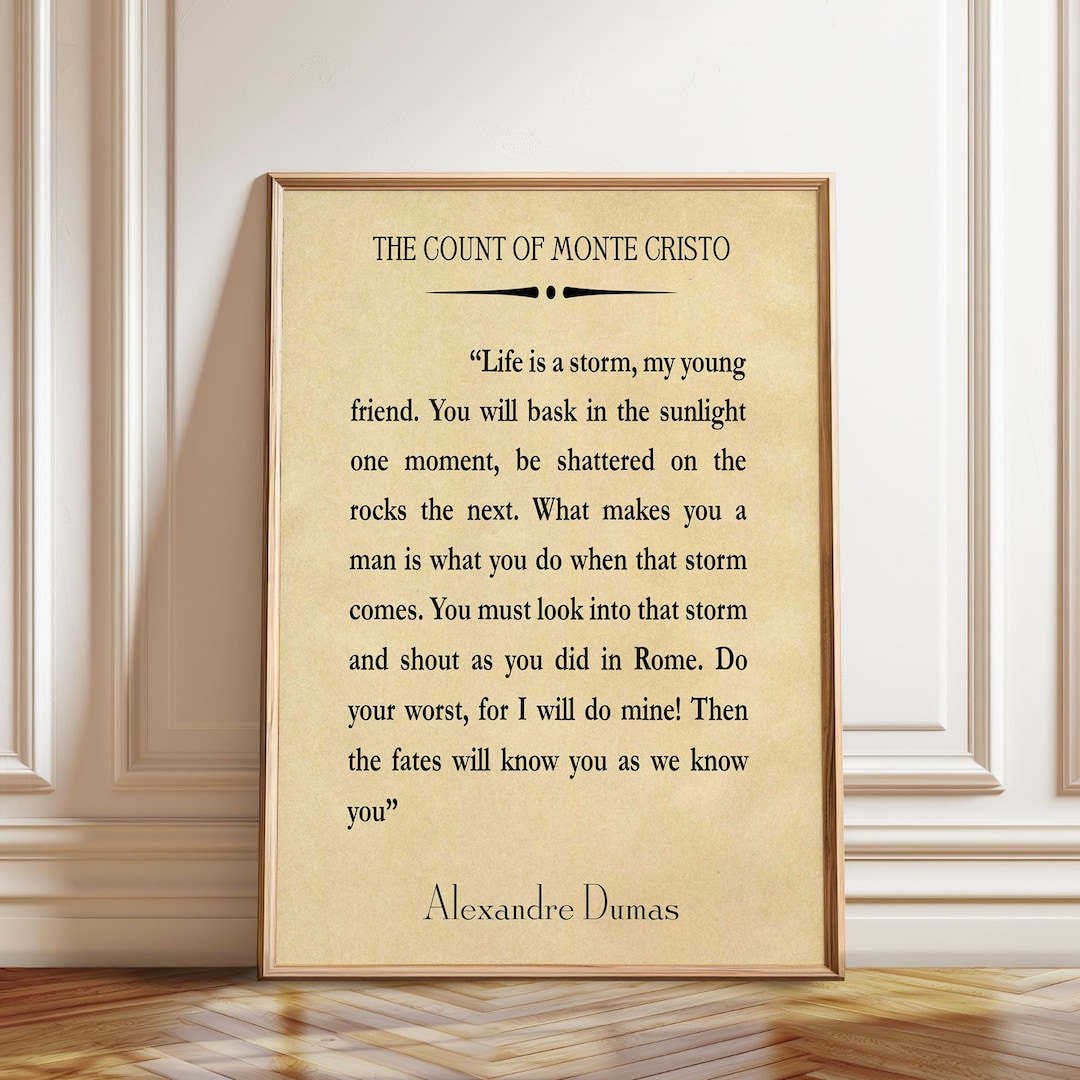 The Count of Monte Cristo Quote Print: Alexander Dumas Book Page Art - Etsy