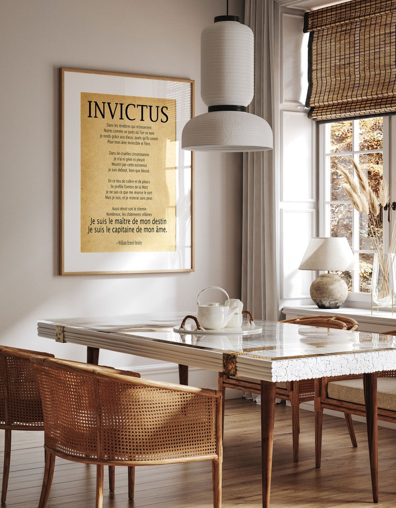 Invictus Par William Ernest Henley Invictus Poeme En Francais - Etsy