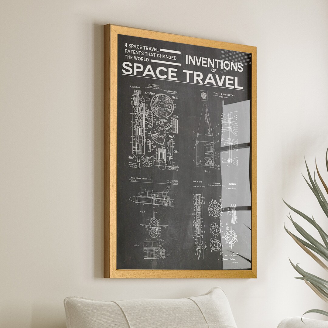 Vintage Space Travel Patent Poster - Explore the Cosmos With Rocket ...