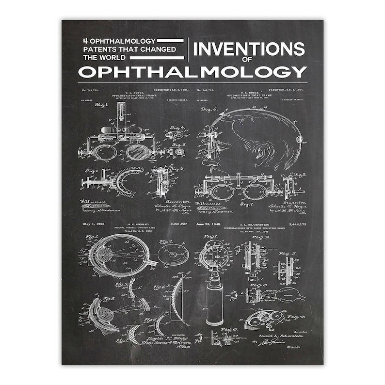 Ophthalmology Patent Art Print: Vintage Optometry Decor, Medical ...