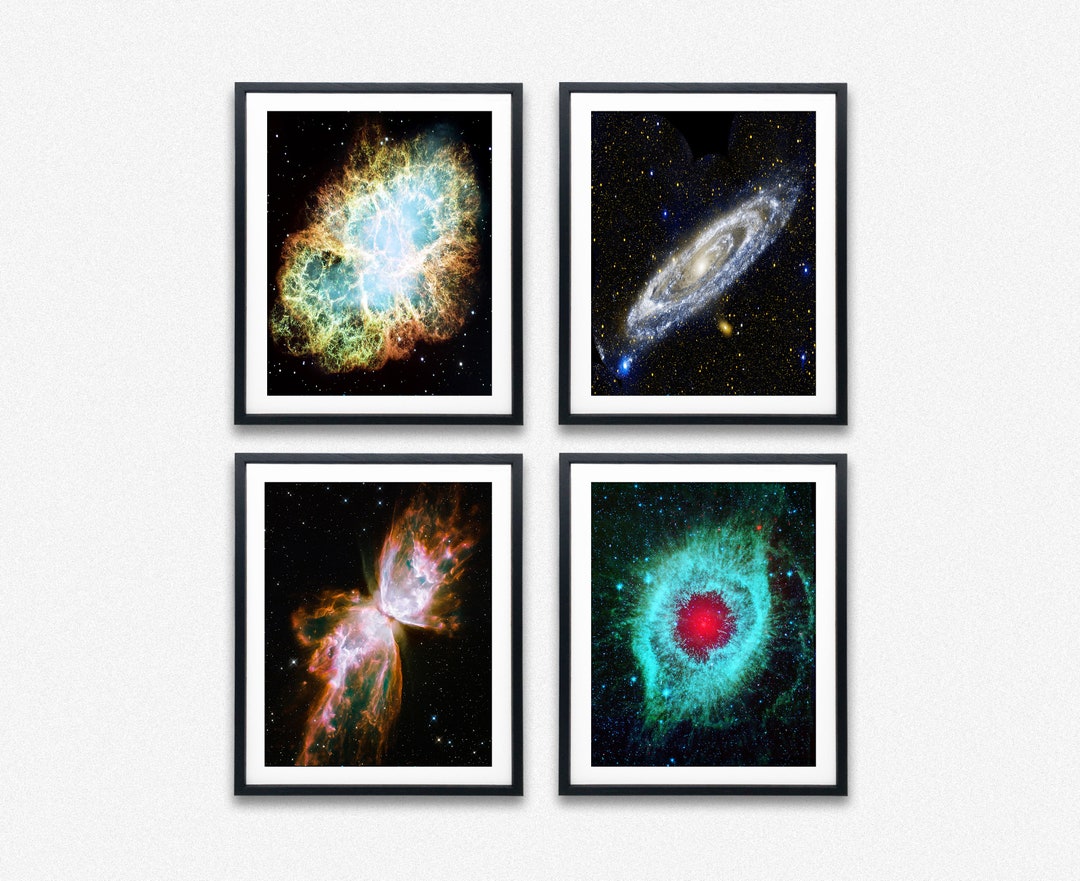 Nebula Posters Set of 4 Hubble Telescope Nebula Space Prints Andromeda ...
