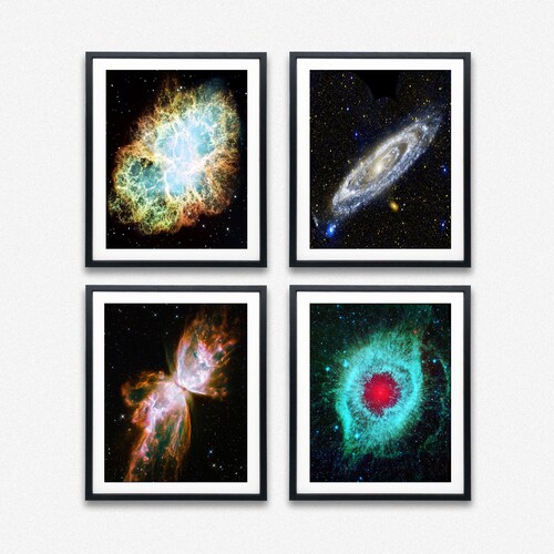 Nebula Posters Set of 4 Hubble Telescope Nebula Space Prints - Etsy