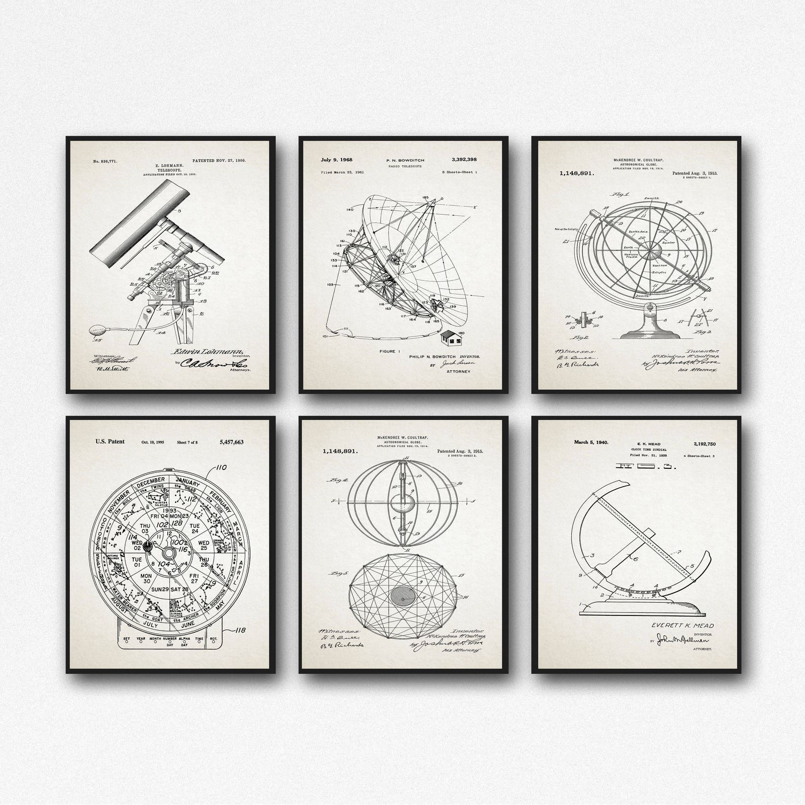 Astronomy Poster Set of Astronomy Patent Prints Astronomy Wall - Etsy