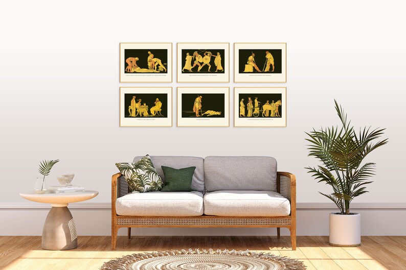 Greek Mythology Decor Set of 6 Antique Greek Mythological - Etsy