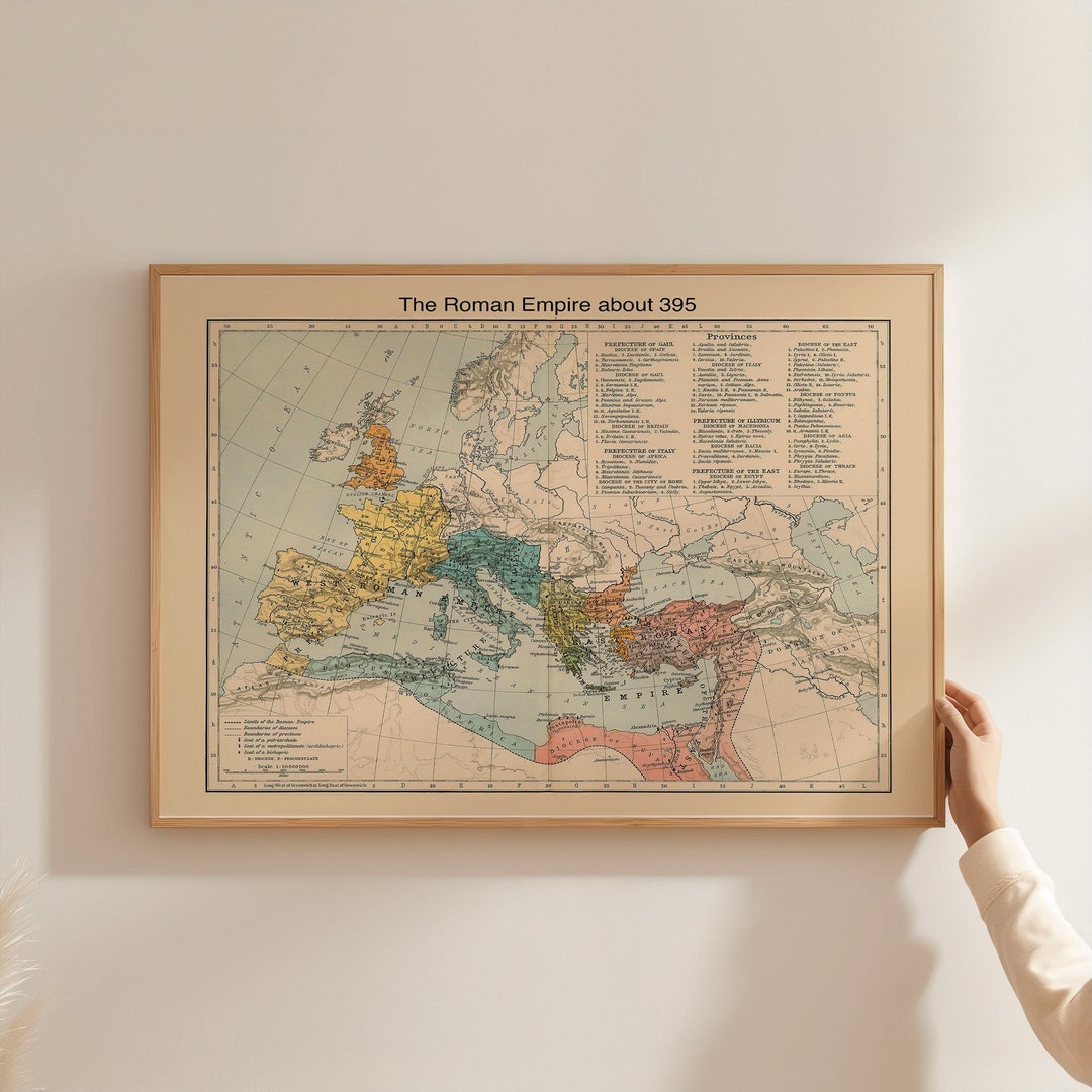 Roman Empire Map Poster - Historical Roman Provinces Wall Art - Ancient ...