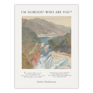 Emily Dickinson Poem Print: "i'm Nobody! Who Are You?" - Literary Wall ...