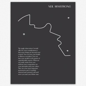 Neil Armstrong Quote Poster 'principles and Values Cannot Easily Stolen ...