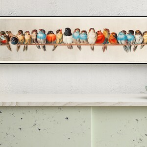 Bird Wall Art Bird Print Large Landscape Print A Perch of Birds 1880 by ...