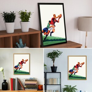 Vintage Rugby Poster: Classic Rugby Illustration for Rugby Enthusiasts ...