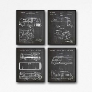 4 Camper Van Posters RV Travel Posters Set of 4 - Etsy