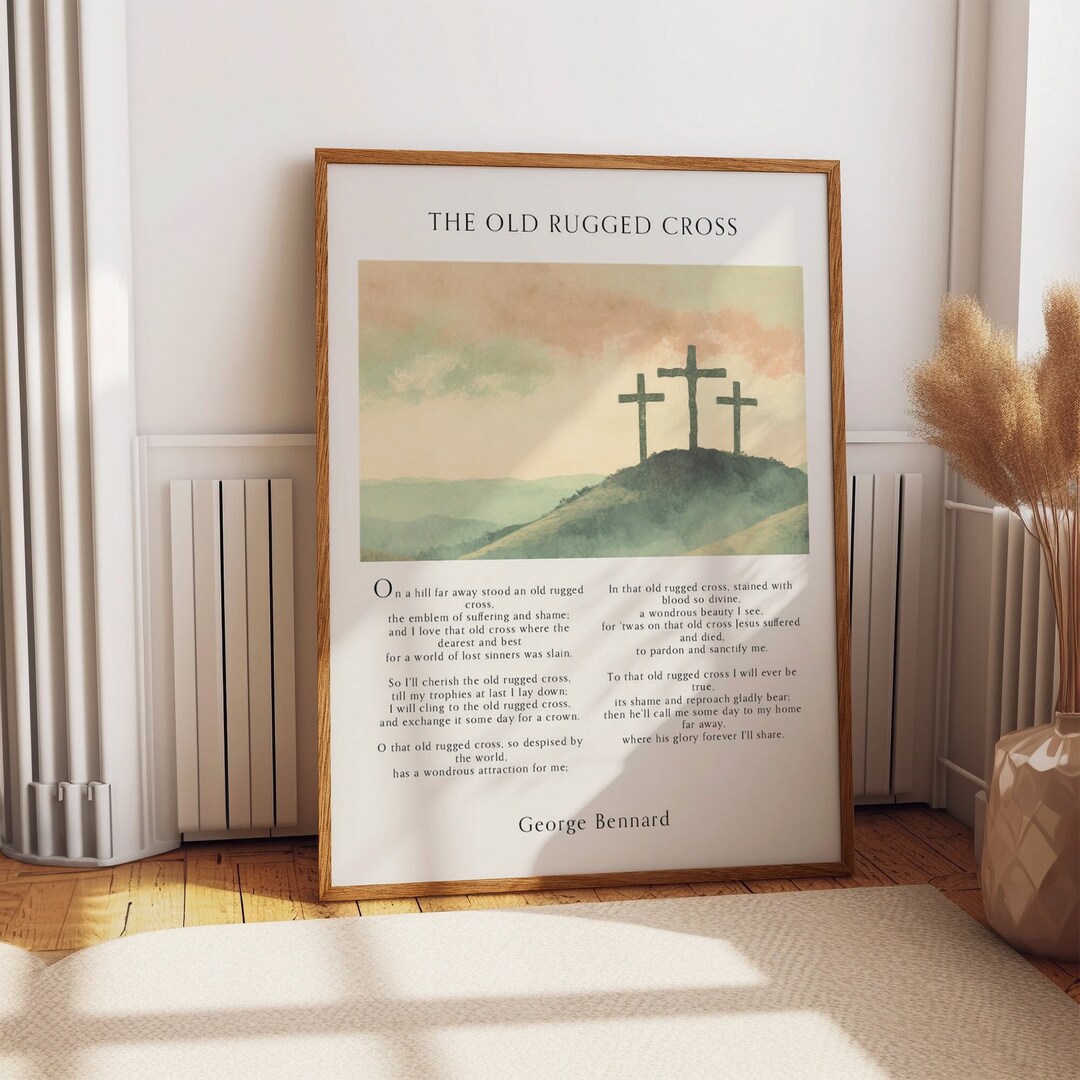 The Old Rugged Cross Musical Sheet Poster Christian Faith in Christ ...