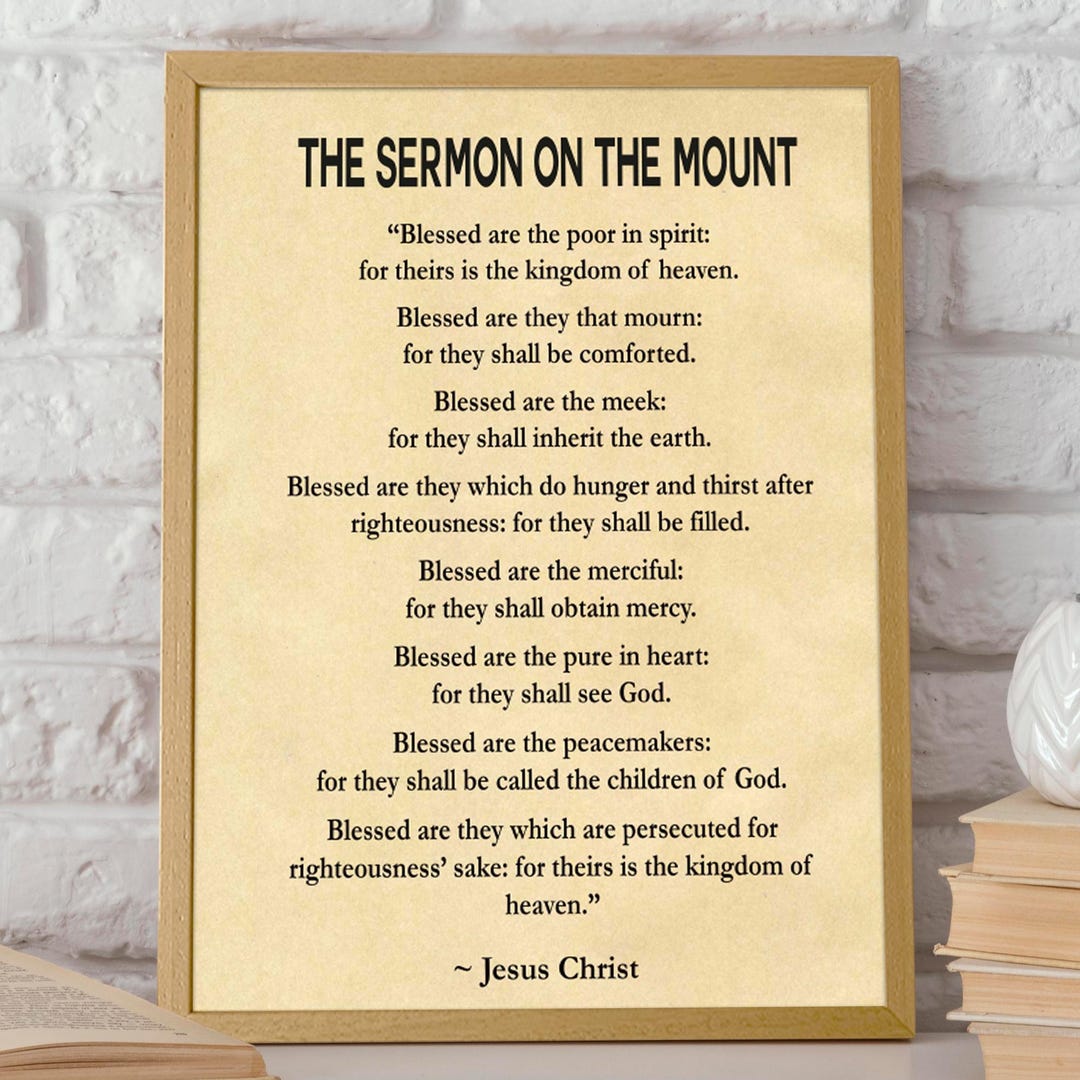 The Sermon on the Mount by Jesus Christ Gospel of Matthew Chapter 5 ...
