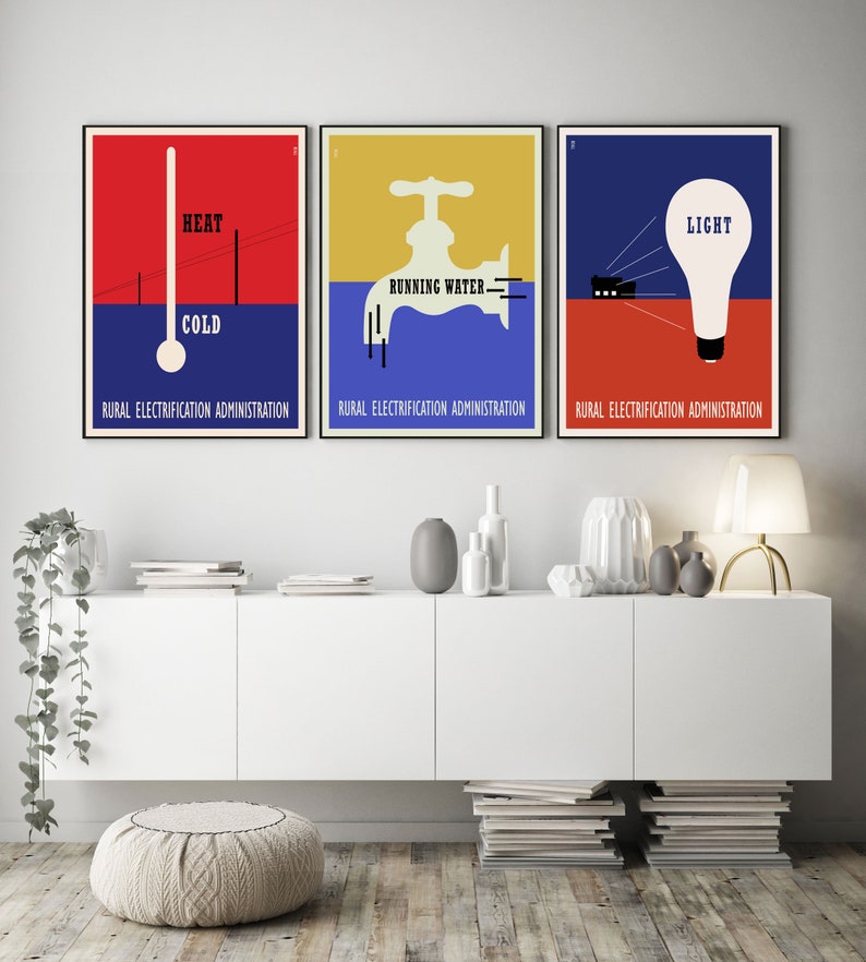 Lester Beall WPA Posters Set of 3 Graphic Design Prints | Etsy