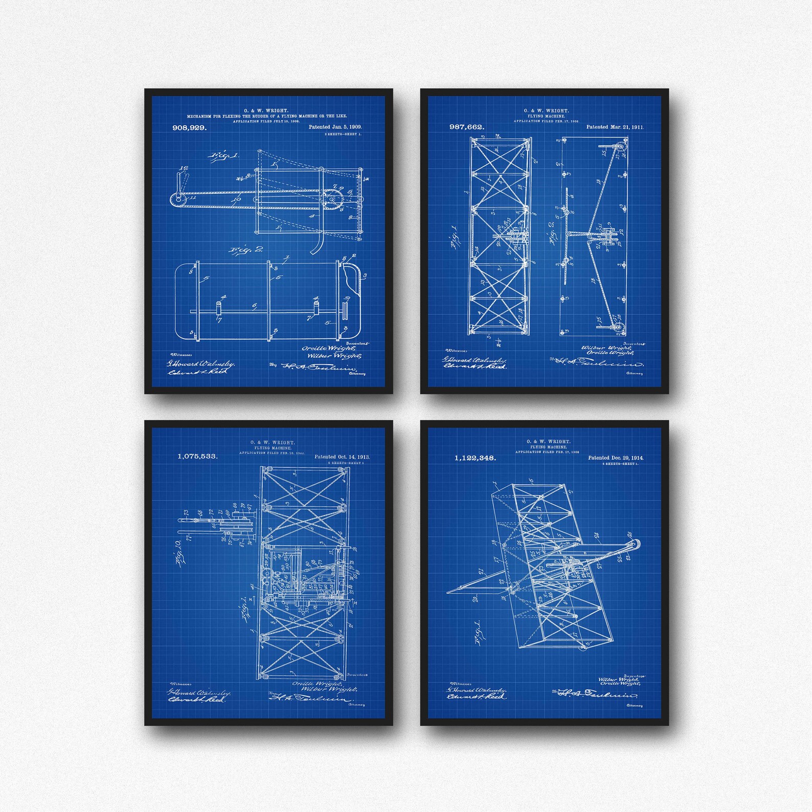 Orville and Wilbur Wright Brothers First Airplane Blueprints | Etsy