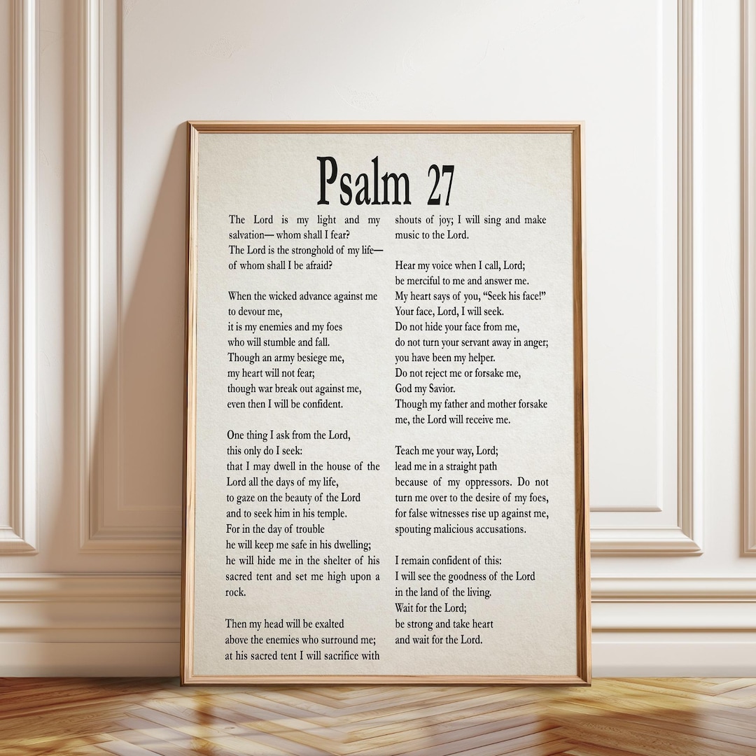 Psalm 27 Bible Verse Print: Minimalist Christian Wall Art - Etsy Canada