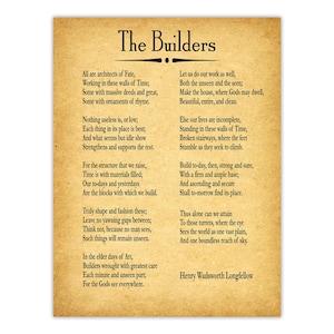 The Builders Poem by Henry Wadsworth Longfellow Inspiring Poetry ...