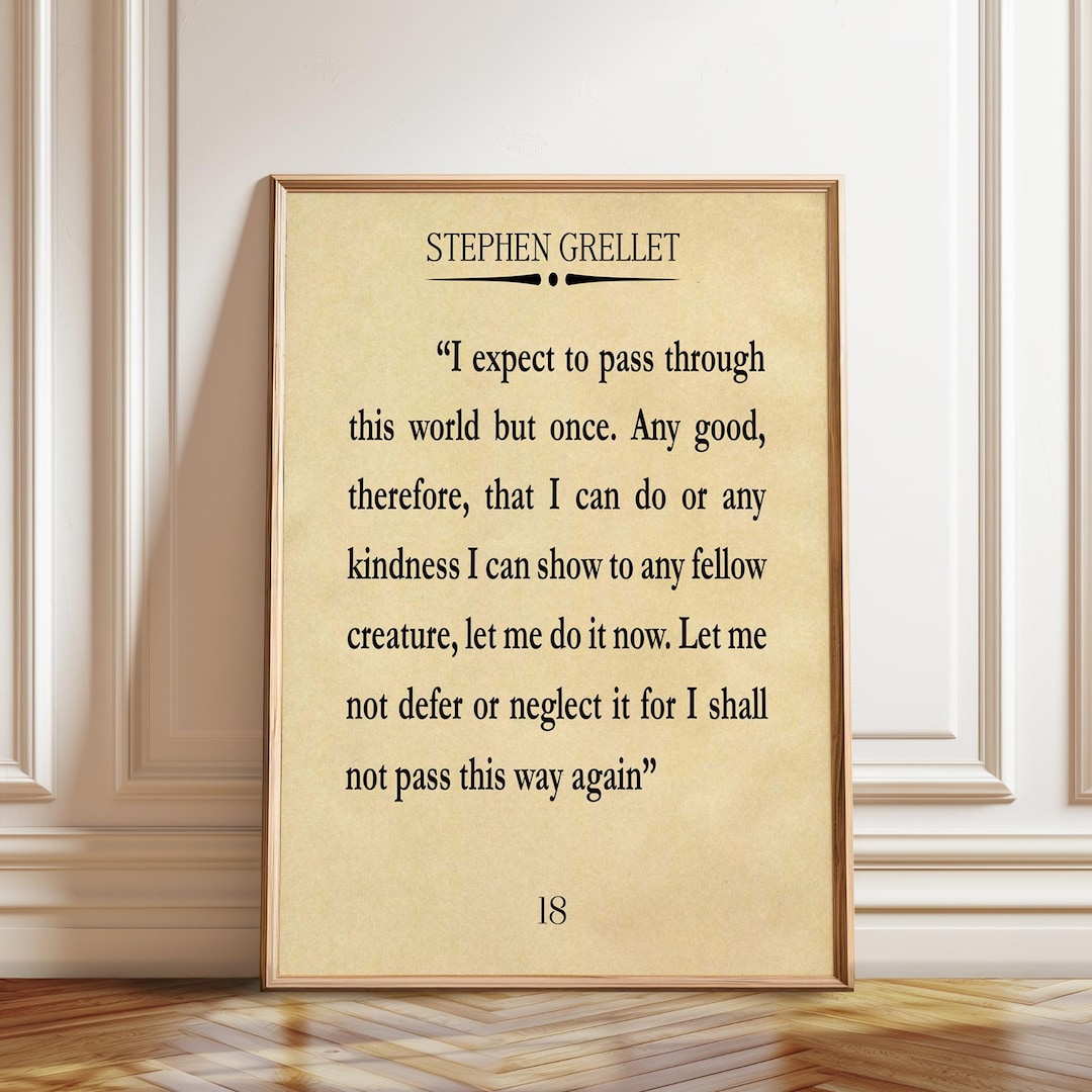 Kindness Quote Simplicity Quote by Stephen Grellet - Poster, Framed ...