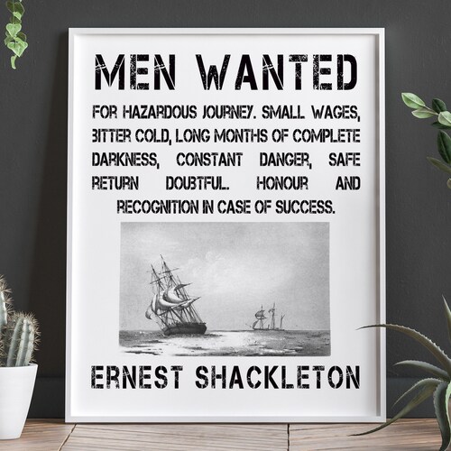 Ernest Shackleton Men Wanted Poster Antarctica Expedition - Etsy