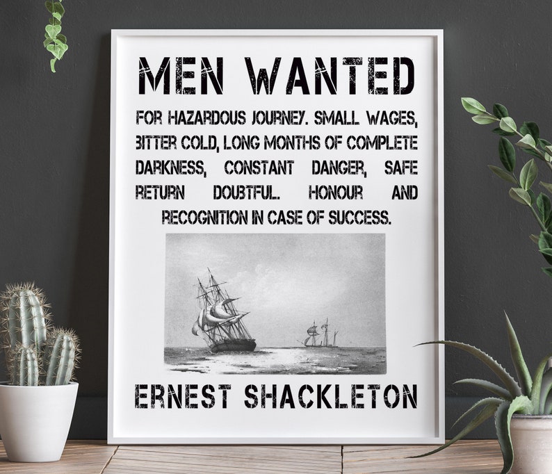 Ernest Shackleton Men Wanted Poster Antarctica Expedition - Etsy